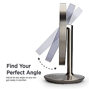 iHome Beauty Glow Ring XL 13" Makeup Mirror with Bluetooth Speaker, Speakerphone, USB Charging, Removable Phone Mount, Rechargeable Battery and 3 LED Color Modes