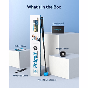 PHIGOLF Home Golf Simulator, Enjoy Interactive Golfing with Smart Motion Sensor and Swing Stick for Indoor and Outdoor Fun - Compatible with Android, iOS, WGT, and E6 Connect Series