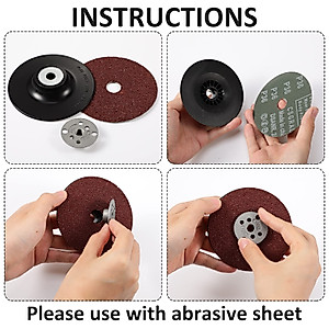 3 Pieces 4-1/2 Inch 14 mm Sanding Disc Backing Pads Replacement Disc Backing Pads Sander Backup Pad with M14 Thread Lock Nut for Angle Grinder