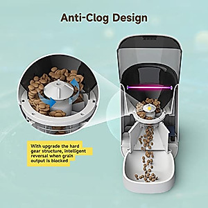 Onliciple 6L Automatic Cat Feeder with HD Camera, Smart WiFi Pet Feeder with App Control, 2-Way Audio, Low Food Alarm, Timed Dog Food Dispenser, HD Video with IR Night Vision, Up to 12 Meals Per Day