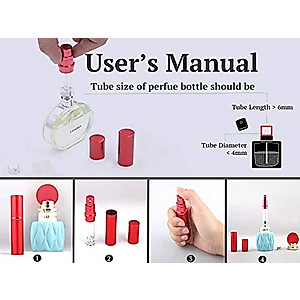 D-LOTUS Refillable Perfume Atomizer 5ml Perfume Bottle, Mini Travel Atomizer Empty Portable Perfume Spray Bottle (Black and Silver)