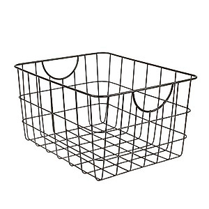 Spectrum Utility Wire Basket (Industrial Gray) - Storage Bin & Décor for Bathroom, Closet, Pantry, Under Sink, Toy, Shelf, Kitchen, Garage, & Nursery Organization