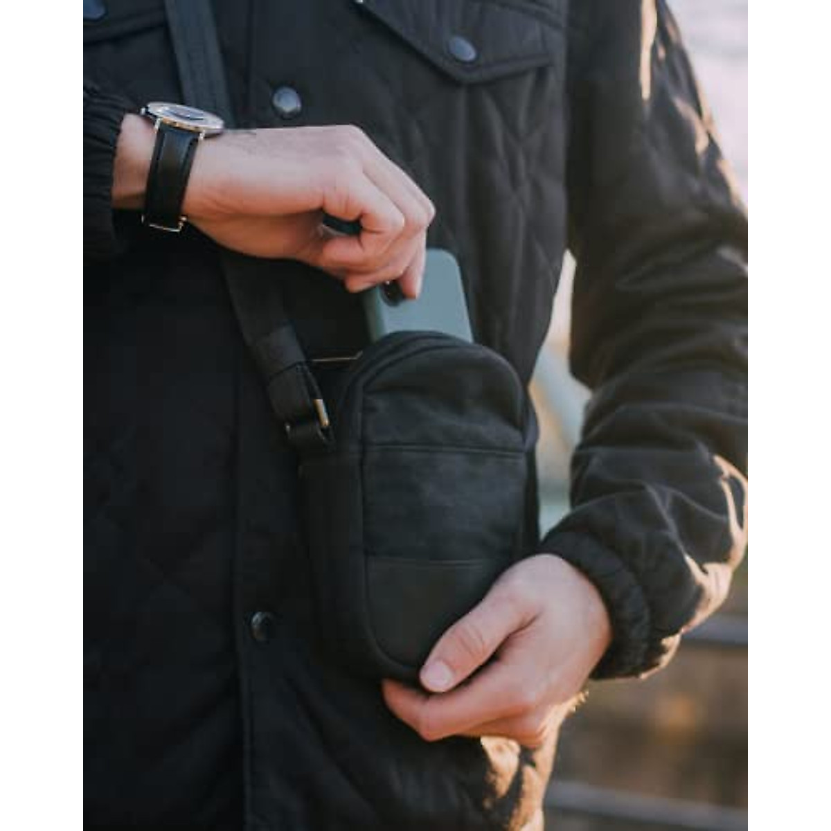 LOCTOTE Anti Theft Crossbody Bag | Slash Resistant, RFID Blocking and Waterproof Mini Crossbody Bag | Keep Cell Phone, Passport and Money Safe | Small Cross body Bag | Cell Phone Wallet