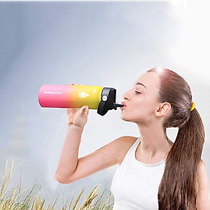 SENDESTAR Stainless Steel Water Bottle, Wide Mouth 24 oz Water Bottle with Straw Lid, Spout Lid, Double Wall Vacuum Insulated Leak Proof, Keeps Liquids Hot or Cold (Black)