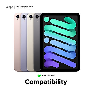 elago Smart Folio Case Compatible with iPad Mini 8.3 inch 6th Generation 2021, Protective Smart Cover Case, Compatible with Apple Pencil and elago’s Pencil case, Slim Design, Auto Wake/Sleep - Black