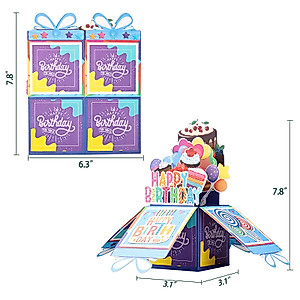 Witgift 3D Pop Up Birthday Card, Happy Birthday Greeting Cards with Envelope & Blank Card, Birthday Gifts for Kids, Women, Men, Wife, Husband, Mom, Dad, Sister, Friend