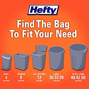 Hefty Small Garbage Bags, Flap Tie, Lavender & Sweet Vanilla Scent, 4 Gallon, 26 Count