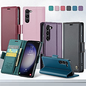 Vinich for Samsung Galaxy S23 Wallet Case with RFID Blocking, for Samsung S23 Case with Card Holder for Women Men, Durable Kickstand Magnetic Closure Shockproof Flip Case for Galaxy S23, Black