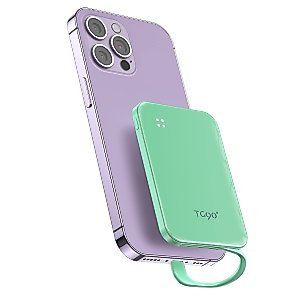 TG90° 4500mah Small Power Bank with Built-in Cable, Pocket Friendly Portable Battery Pack Charger Compatible with iPhone 14/14 Pro/13/13 Pro/12/12 Pro/11/11 Pro/X/XS/SE and More