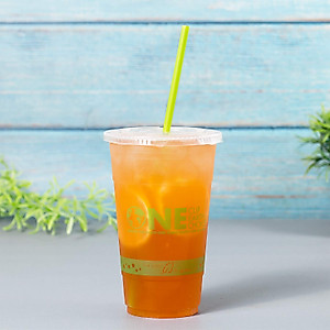 Karat Earth 9.5" PLA Jumbo Straw, Wrapped - Green - 4,800 ct