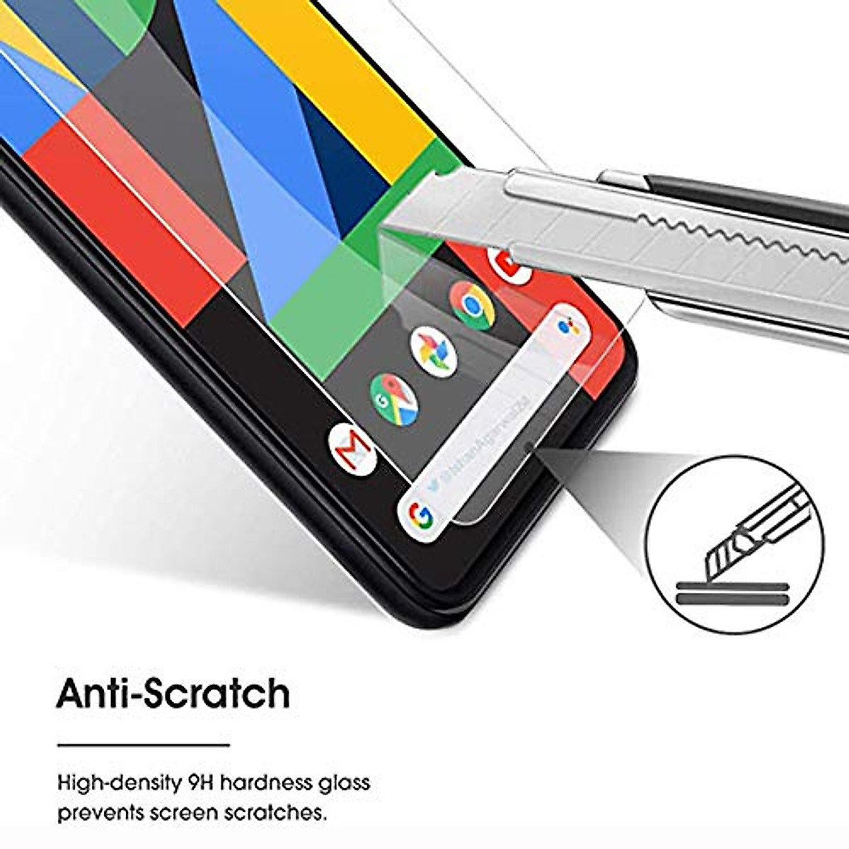 for Google Pixel 4 Screen Protector Tempered Glass, (2pcs) High Clear Thin Anti-stratch Screen Protector Protective Film For Pixel 4