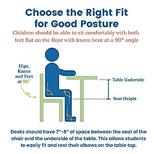 ECR4Kids Classroom Adjustable Chair, Flexible Seating, Grey, 2-Pack
