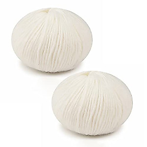 50g x 2 Balls Cotton Acrylic Yarn for Knitting & Crocheting, Soft Medium Thick Skeins Cotton Yarn for Knitting Clothes Hats Sweaters Dolls