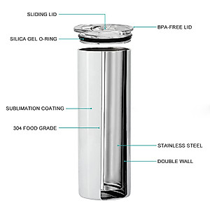 G HEAT-GOO 20oz Sublimation Blank Tumblers Vacuum Insulated Tumblers with Closed Lids and Straws, Double Wall Stainless Steel Travel Mugs, 4 pack