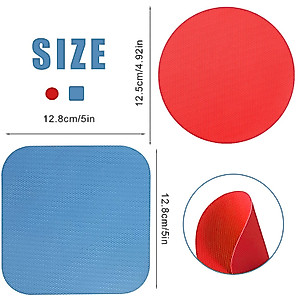 Leteveri Jar Opener Gripper Pad - Rubber Grippers for Opening Jars，Multifunctional Jar Opener for Seniors with Arthritis Weak Hands Kitchen Coasters(Light Blue, Red)