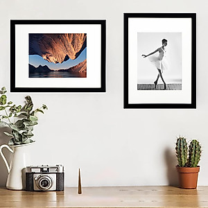 Fixwal 10 Pack 11x14 Picture Frame in Black, Display Pictures 8x10 with Mat or 11x14 Without Mat, Photo Frame for Wall or Tabletop Display