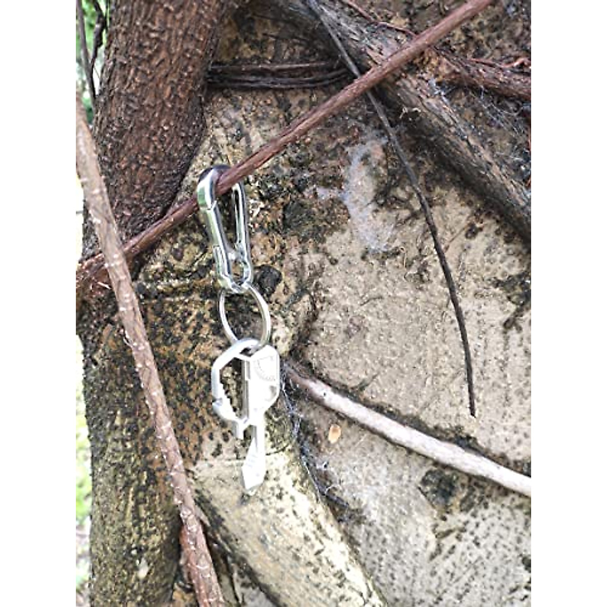 24- in-1 Key Shaped Pocket Tool, Keychain Multitool with Key Chain, Outdoor Keychain Tool, Best Gift for Dad, Husband, Boyfriend(Silver)