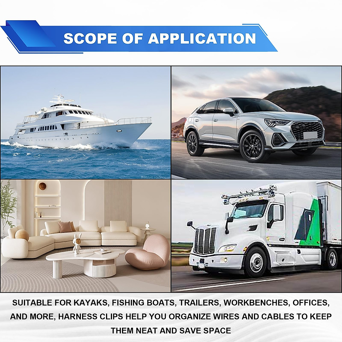 25 PCS Trailer Frame Wire Clips, Replacement Parts Accessories for Automotive Wires Management, Cable Organization for for Boat Trailer, Stainless Steel Trailer Wiring Clips