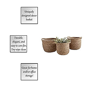 47th & Main Round Cylinder Basket Set, Small, Seagrass