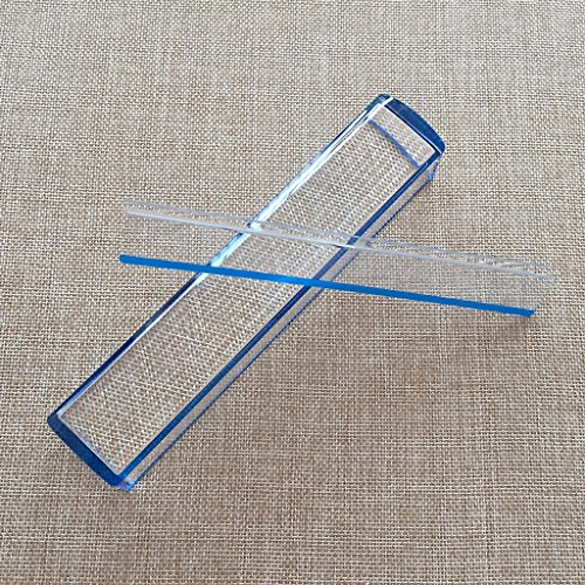 8 Inch 5X Blue Raised Domed Bar Magnifier 7513B with Reading Tracking Line Optical Tool Bar Magnifying Glass