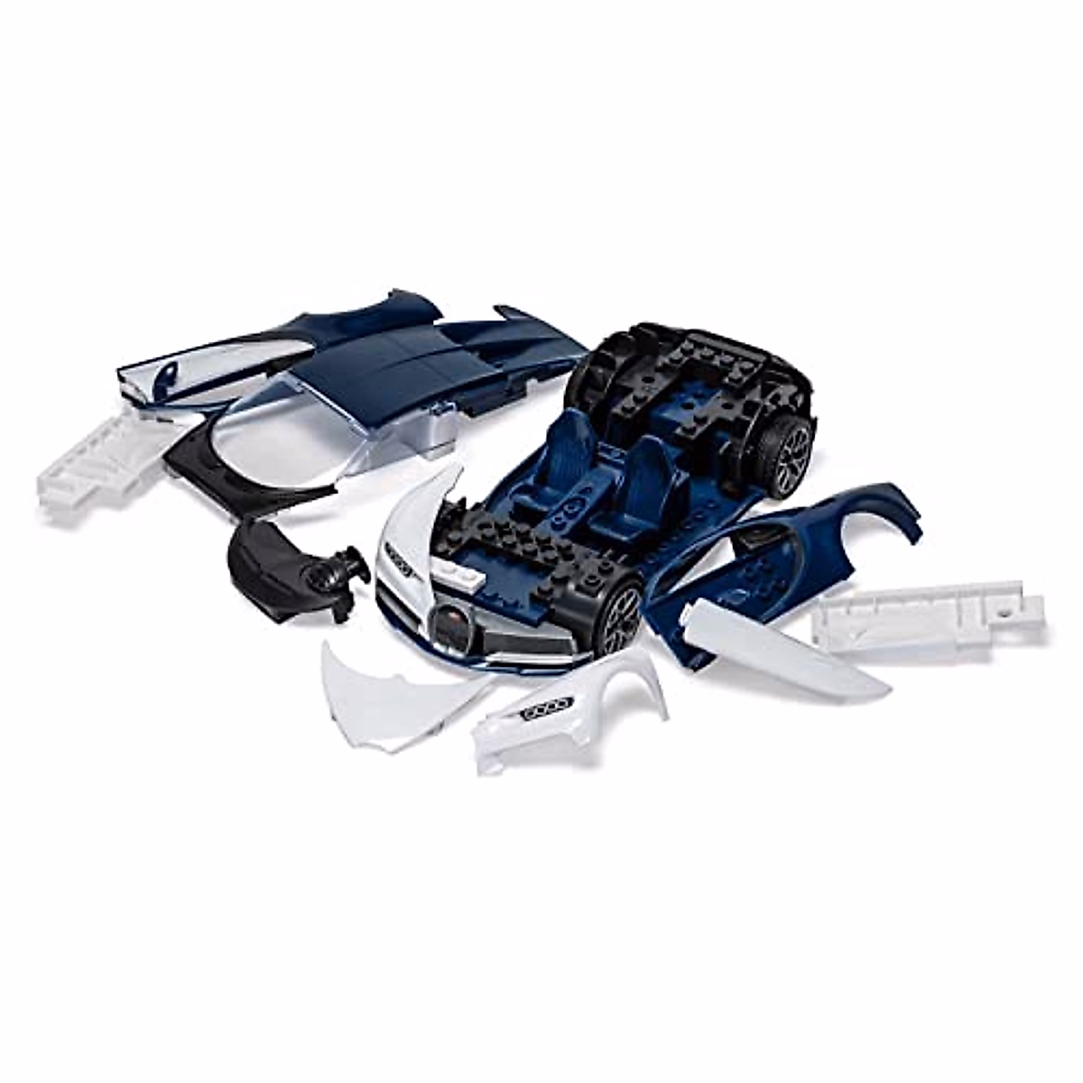 Airfix Quickbuild Bugatti Chiron Brick Building Plastic Model Kit Car J6044,Blue