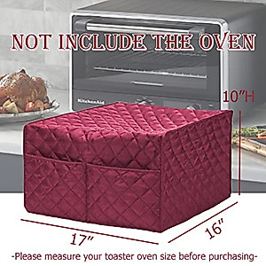 Becony Convection Toaster Oven Cover - Smart Microwave Oven Protector Waterproof Dustproof and Stain Resistant,Outdoor Kitchen Accessories(Red)