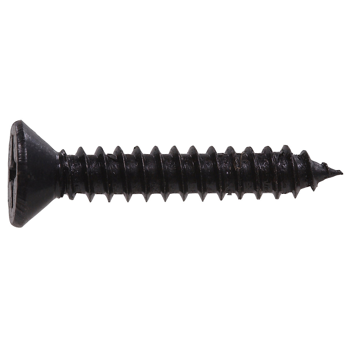The Hillman Group 851974 12 x 1-1/4-Inch Wood Screw Flat Head Phillips, Black Finish