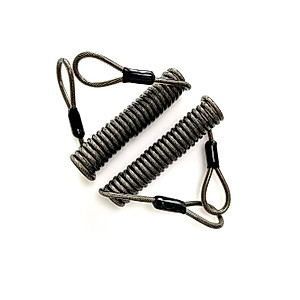 LORADAR 2Pack Retractable Security Cable Luggage Lock Cable Safety Stainless Steel Cable Wire Double Loop Self-Coiling Cable Safety Wire 6-Foot 5.0mm Diameter (2Pack)