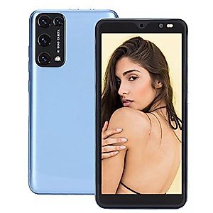 CUIFATI Rino8 Pro Unlocked Andriod Smartphone, 5.45 Inch HD Screen Smart Phone, 512MB+4GB, Dual SIM, 128GB of Expandable Storage, Ultra Thin Face Recognition Cell Phone for Android 4.4.2(Blue)