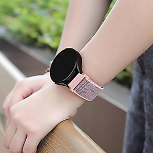 Vanjua Nylon Bands for Samsung Galaxy Watch 6 - 40mm, 44mm, 43mm, 47mm - Soft Nylon Sport Replacement Strap - Women & Men (Pink Sand)