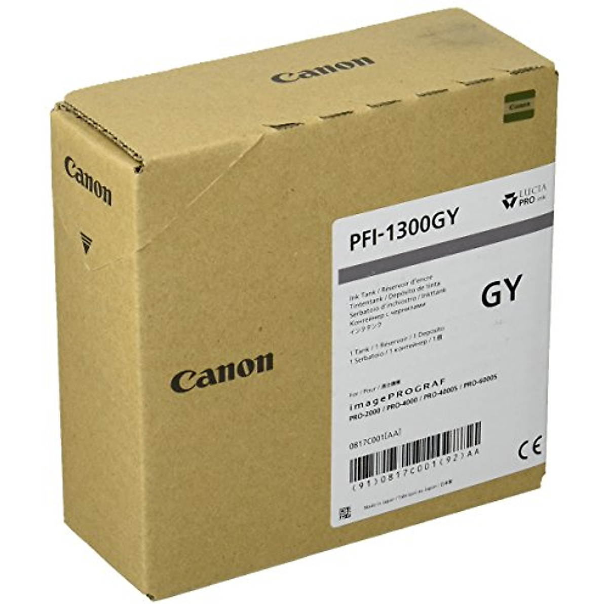Canon 0817C001aa (Pfi-1300) Ink, Gray (Cnm0817c001aa)