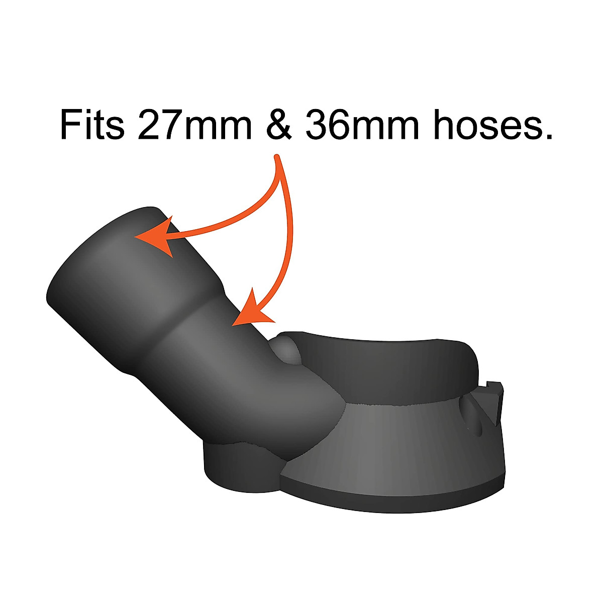 Trim Router Hose Adapter, Compatible with DeWalt DCW600 and DWP611 to Festool 27mm and 36mm Hose, Black