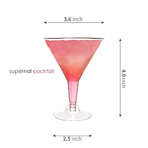 7oz Plastic Martini Glasses for Parties,72 pack Clear Plastic Martini Glasses,Mini Dessert Cups,Clear Plastic Wine Glasses,Plastic Cocktail Glasses