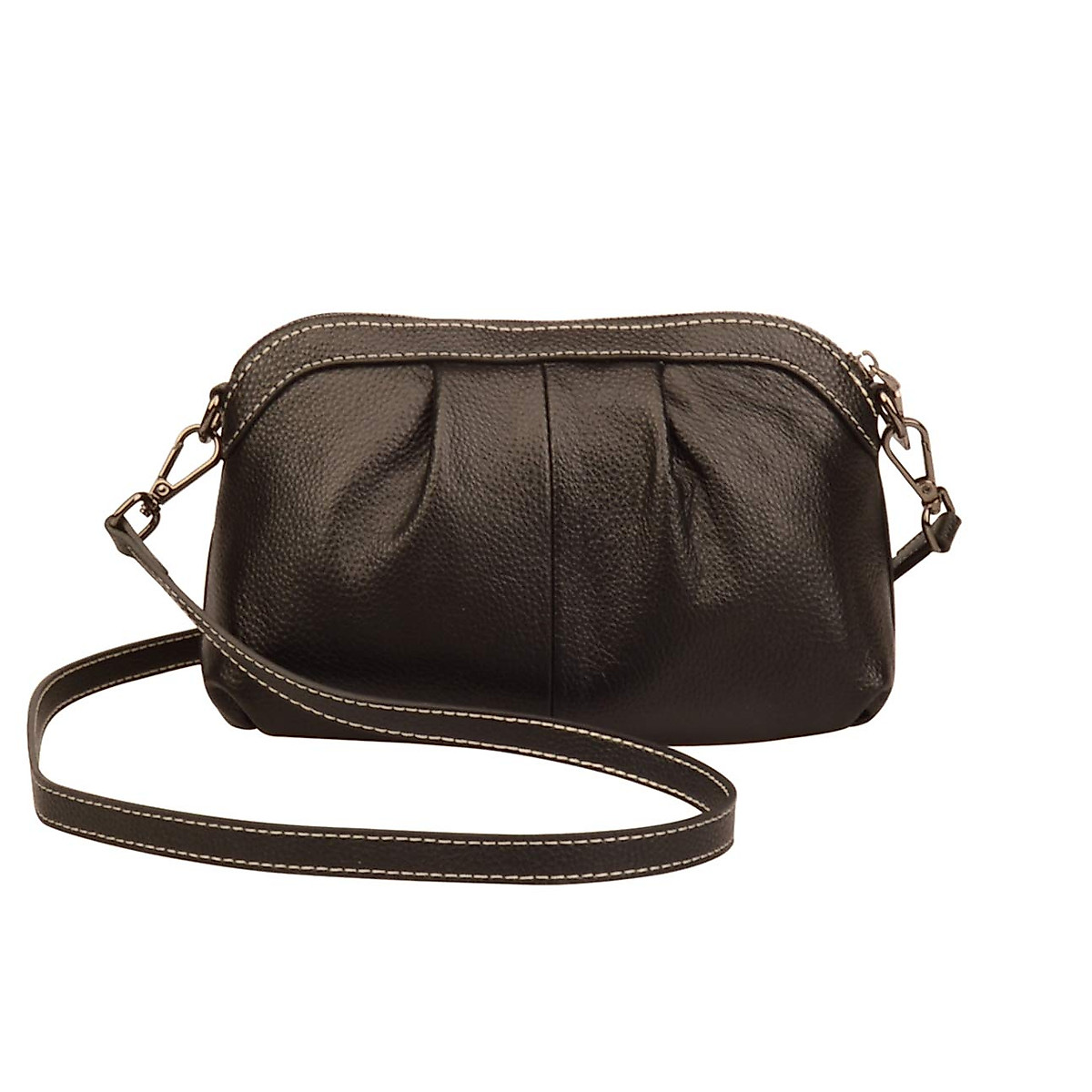 Ainifeel Women's Genuine Leather Small Shoulder Handbags Crossbody Bags Wallet Purse (Small 9.4''(W) x 3.1'' (D) x 6.5'' (H), Black)