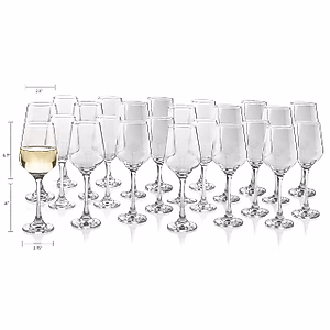 BULK 24 Premium Wine Glasses 14 Ounce - Clear Classic Wine Glass with Stem - Great For White And Red Wine - Elegant Gift For Housewarming Party