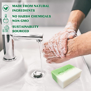 Luxury Triple Milled Mens Gift Set Handmade Soap Bar. Artisan Soap Cold Process Soap Bar! Men Gift Set includes Tea Tree, Cedar, Sandalwood, Charcoal, Spearmint & Pine Tar Soap Natural Bar Soap Set