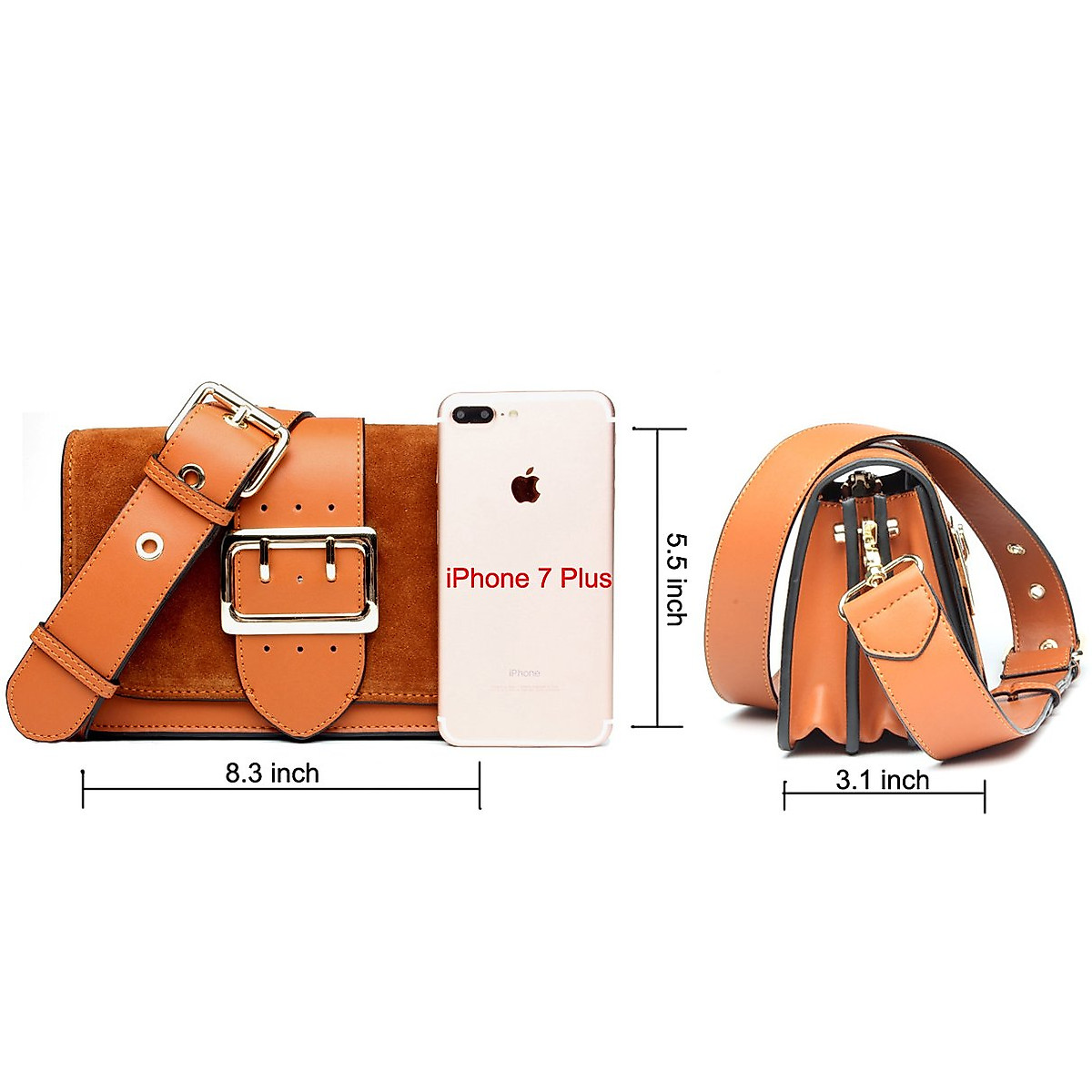 Myosotis510 Retro Women's Cross Body Clutch Genuine Leather Messenger Flap Bag