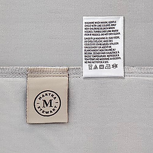 MARTHA STEWART 100% Cotton King Sheet Set - 4 Piece, Soft, Smooth, Durable, Easy Care, 16" Deep Pocket Sheets, Bedding Sheets, Sateen Sheet, 1 Flat, 1 Fitted, 2 Pillowcases, White