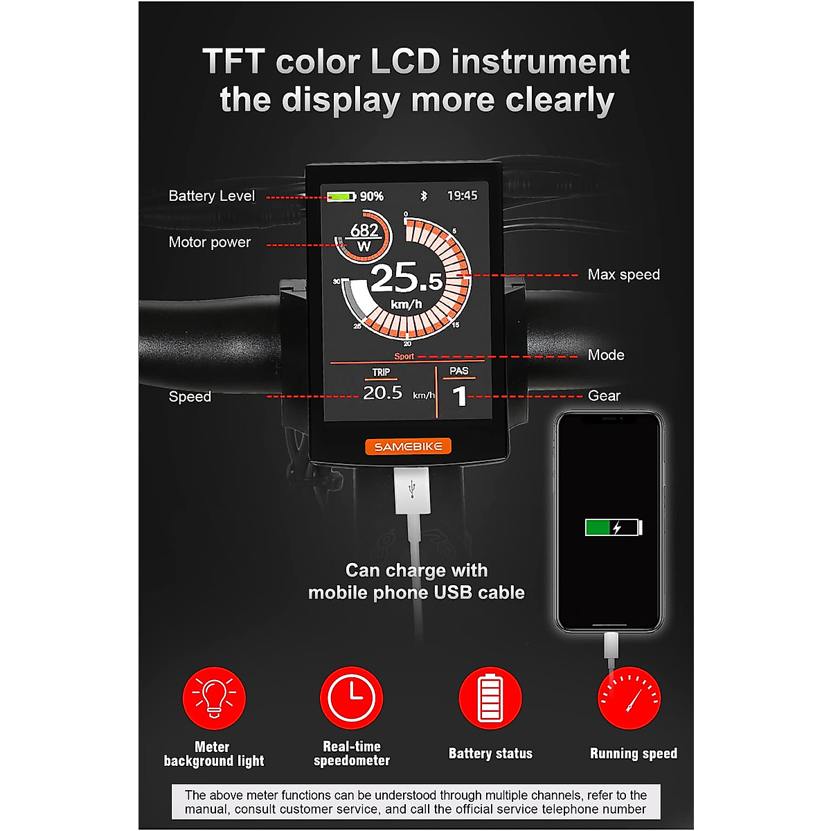 SAMEBIKE 27.5" Electric Bike for Adults 500W E bike Commuter Electric Mountain Bike 22-24MPH Electric Bicycle with 48V 13AH Removable Battery,Up to 60 Miles Password-settable display