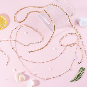 Waist Chain for Women Layered Waist Beads Body Chains for Women Gold Crystal Belly Chain for Girls(Gold)