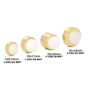 EVI | Wall Adhesive Doorstop | 1.1'' X 1.1'' | White Rubber | Brass Finished Matte | Great Adherence | 100% Functional | Mod. 198/28