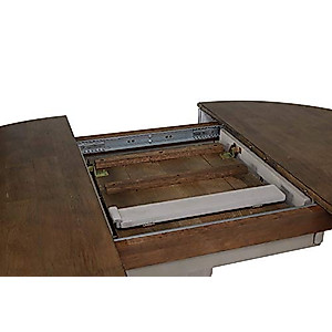 Sunset Trading Country Grove Dining Table, Distressed Light Gray and Medium Walnut