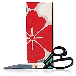 Left Handed Sewing Scissors 10 inch Fabric Shears Professional Dressmaking Scissors, High Carbon Steel Heady Duty Scissors for Leather Sewing, Fabric Cutting, Threading Cutting, Artwork(White)