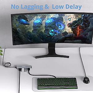 USB 3.0 Hub,LOBKIN 4-Port USB Hub with 2ft Long Cable,Multi USB Port Expander,USB Splitter for Laptop, Compatible with Windows PC, Mac, Printer, Mobile HDD