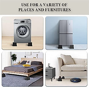 Jeethemy Bed Risers, 6-inch Furniture Risers for Desk/Couch/Sofa/Table and Chair Leg Lifts,Widen and Enlarge The Design Heavy Duty Set of 4, Supports up to 6600 lbs,XL Rectangle Black