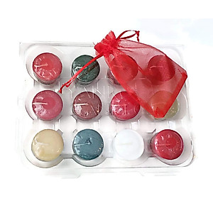 Yankee Candle 12 Fall and Winter Votive Samplers in Box Plus Bonus Organza Sachet Bag - Autumn and Holiday Scent Bundle