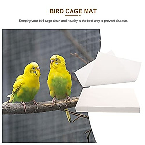 DOITOOL Bird Cage Liner Papers: 100Pcs Non-Woven Precut Absorbent Bird Cage Paper Liners Pad Pet Cages Cushion Birdcages Tray Mat Accessories for Bird Parrot Supplies