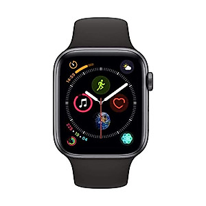 Apple Watch Series 4 (GPS, 44MM) - Space Gray Aluminum Case with Black Sport Band (Renewed)