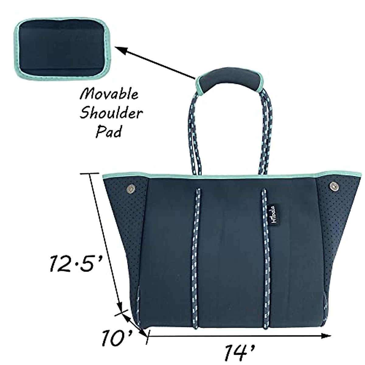 Hibala Neoprene Multipurpose Beach Bag,Gym/Travel/Pool Bag,Tote For Women&Men (Grey)