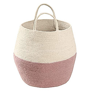 Lorena Canals Basket Zoco Ash Rose-Natural - 97% Cotton, 3% Other Fibres - 1' 2" x Ø 1'
